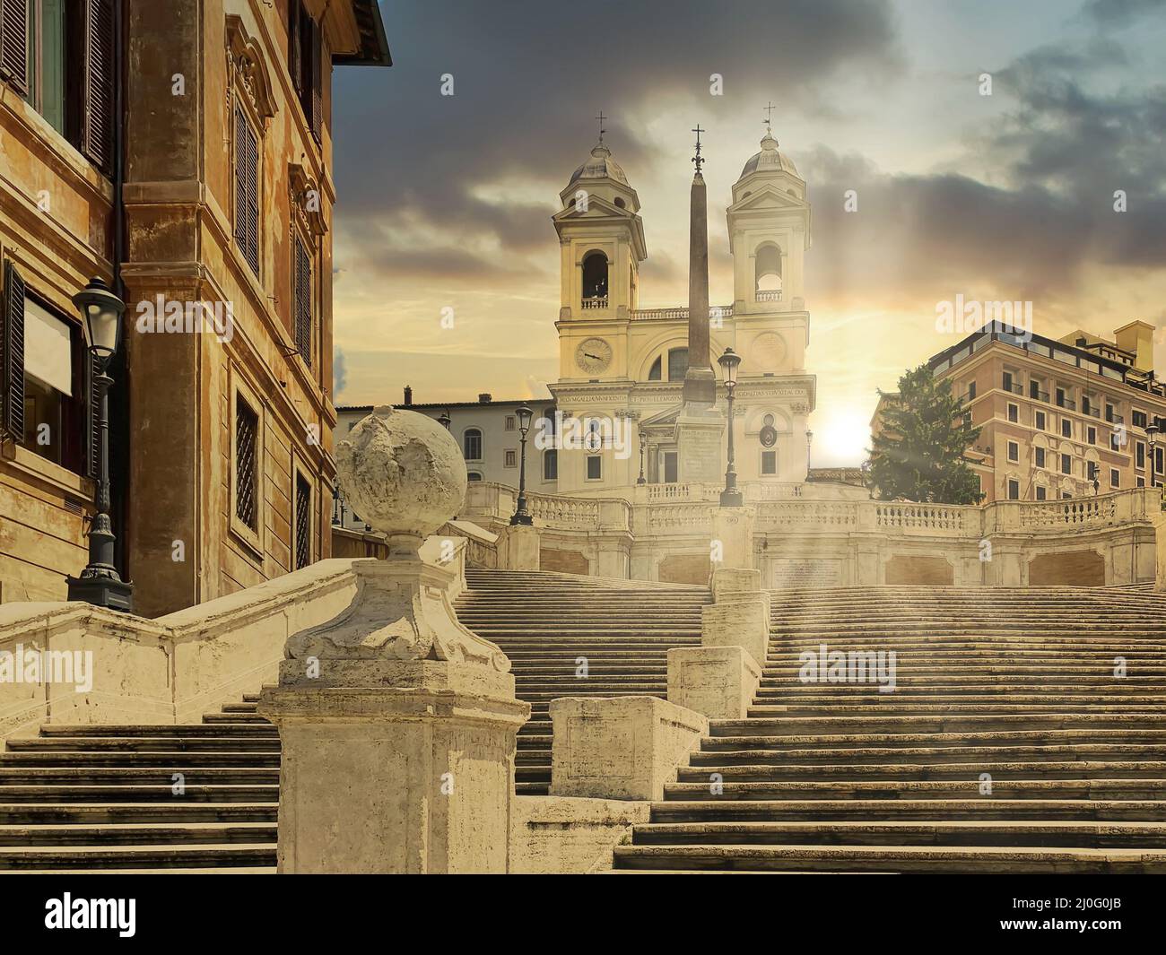 Spanish steps at sunset hi-res stock photography and images - Alamy