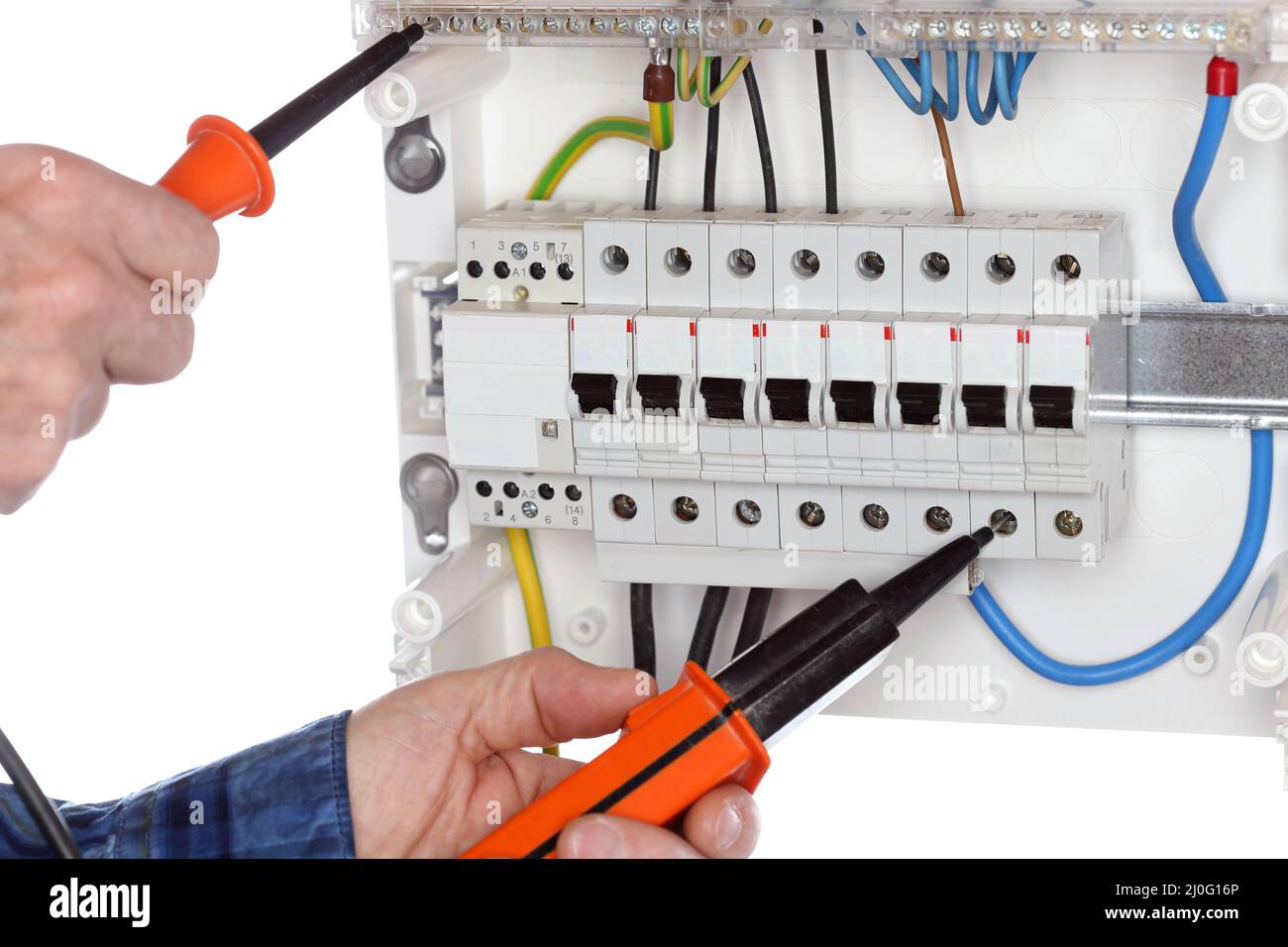 Electrician working on wires hi-res stock photography and images - Alamy