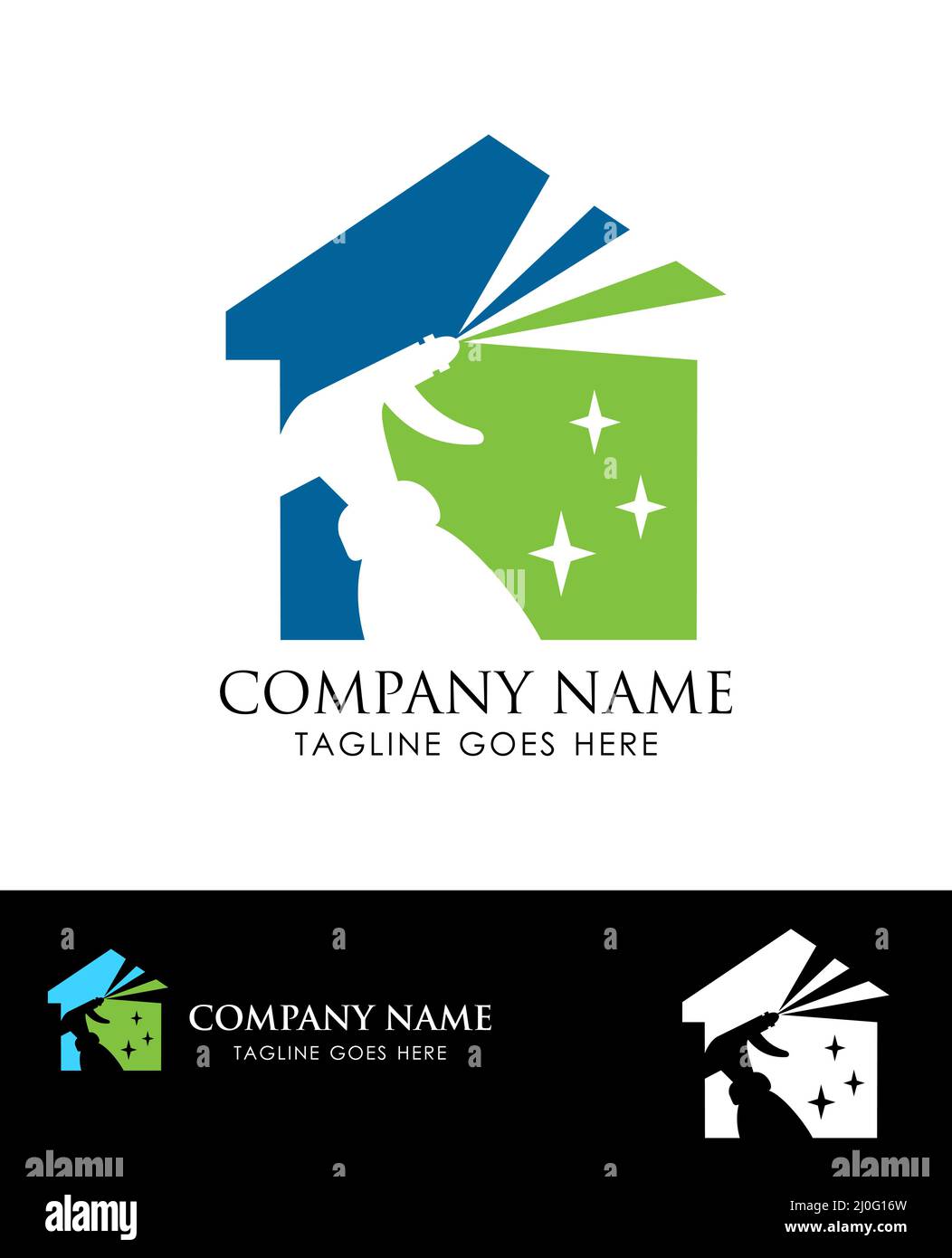 A vector illustration set of House Cleaning Logo Sign Stock Vector ...
