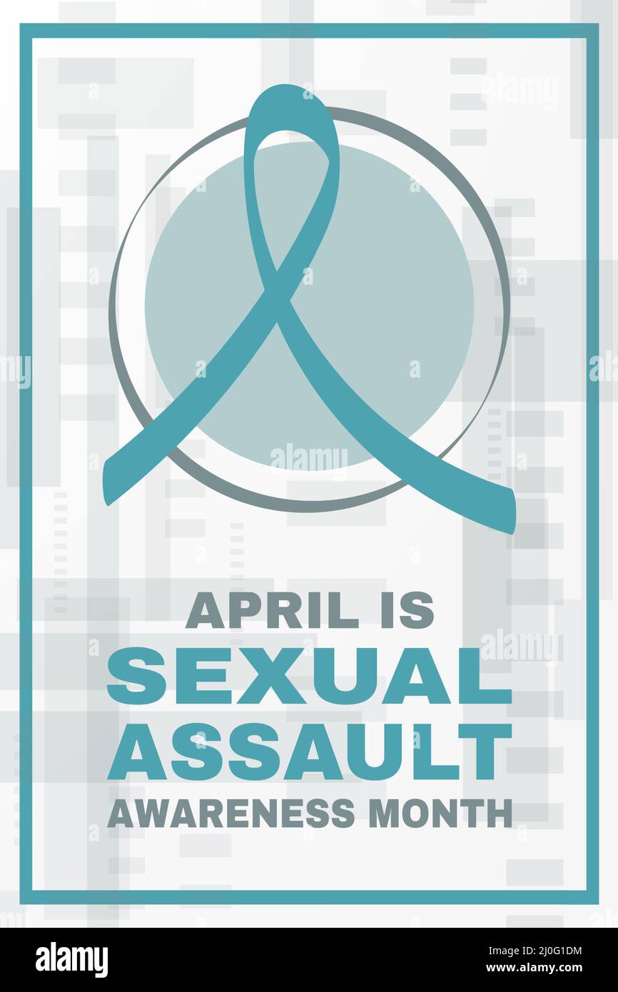 Sexual assault awareness month concept. Banner template with teal ...