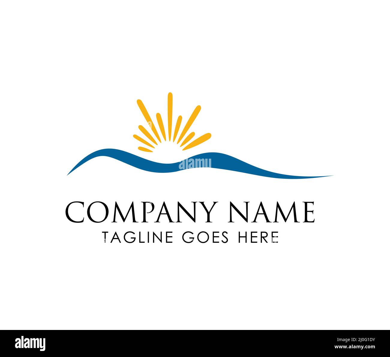 A vector illustration of Mountain and Sun Logo template Stock Vector ...