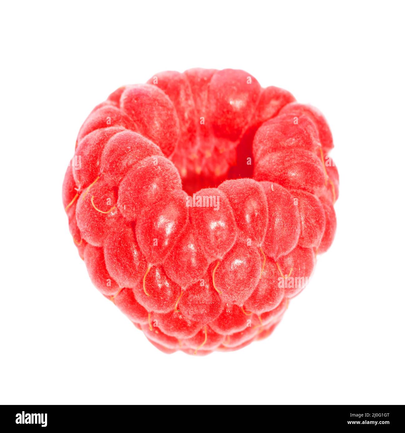 One raspberry isolated on white Stock Photo - Alamy