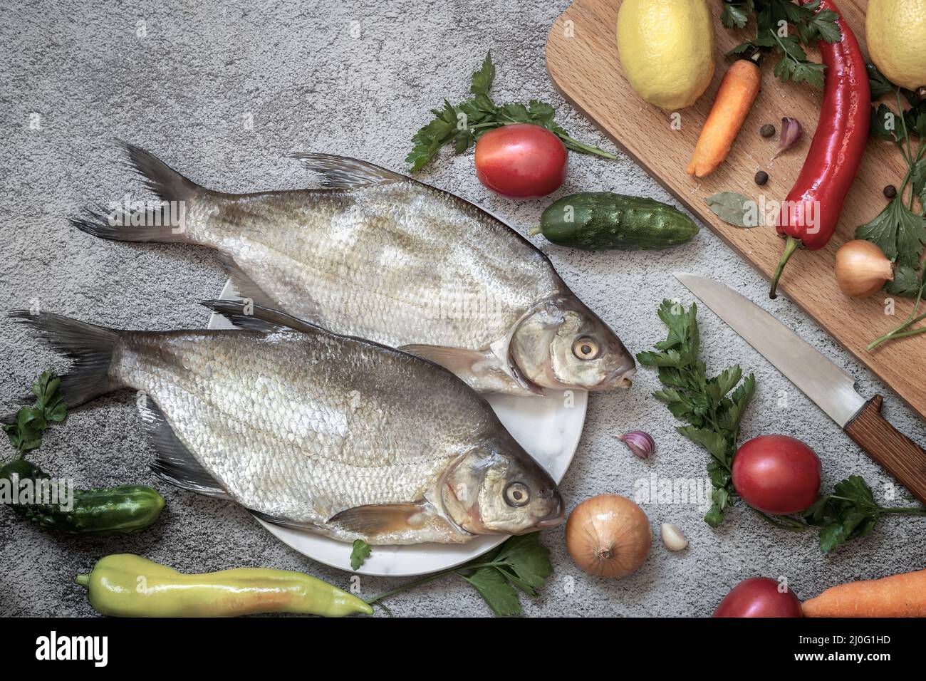 Large river fish bream cooked for frying Stock Photo - Alamy