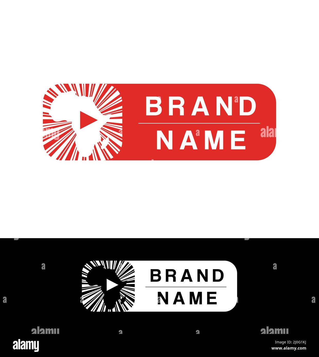 A vector illustration set of Africa Map Video Play Button Logo Sign ...