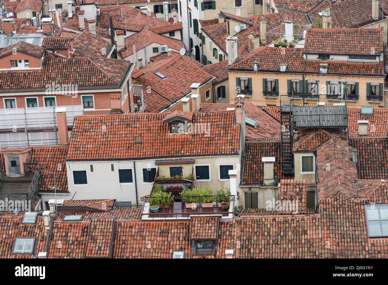 Roofs of the old town of Venice - detail Stock Photo - Alamy