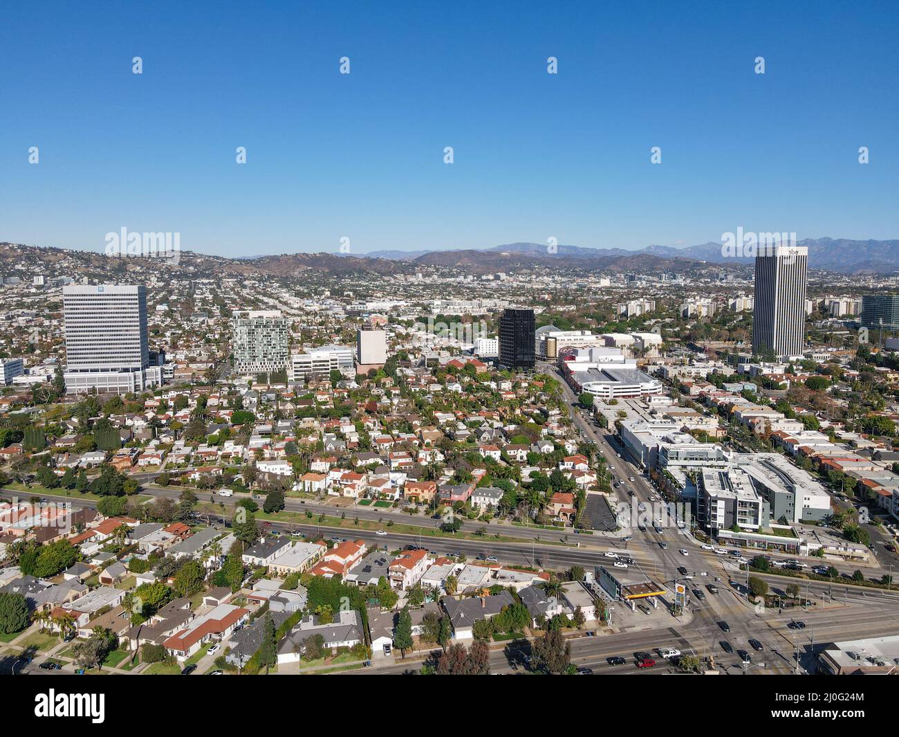 Aerial los angeles neighborhood hi-res stock photography and images - Alamy