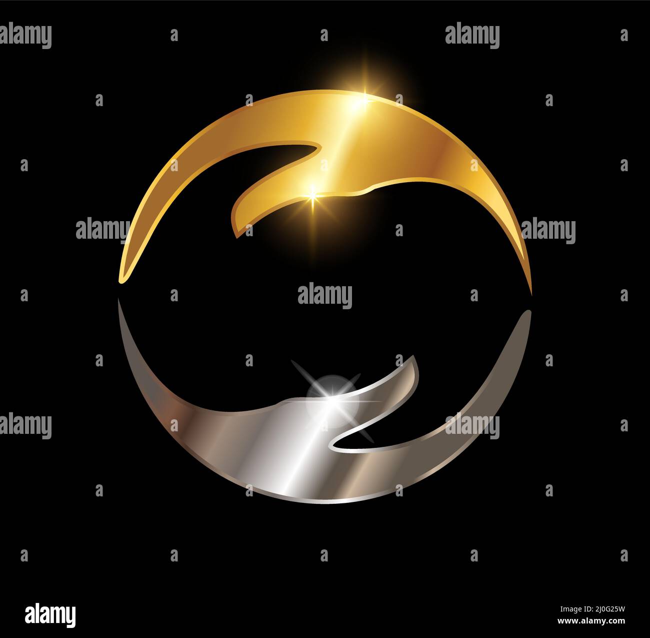 Gold circle shape hand Stock Vector Images - Alamy
