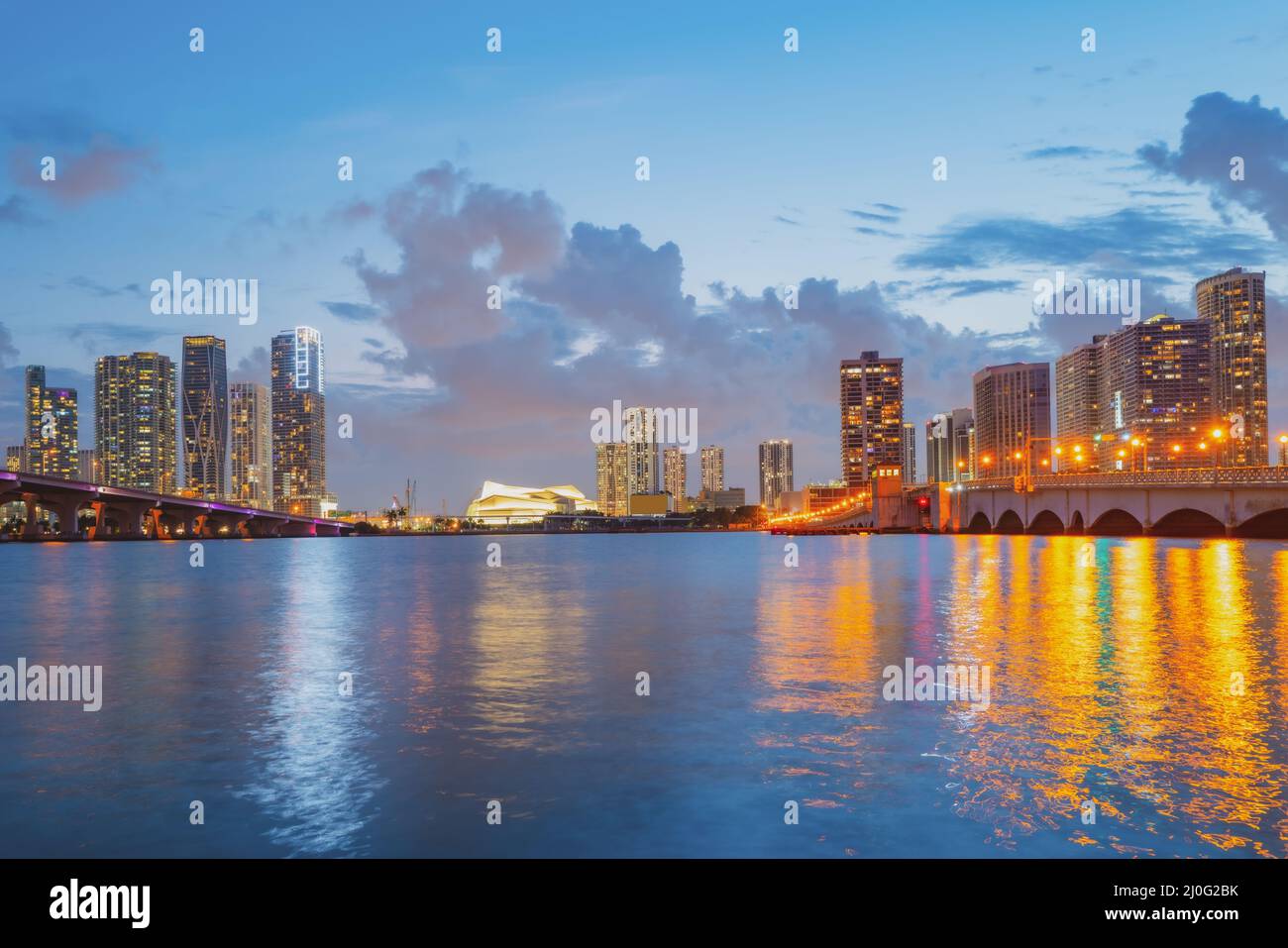 Venetian Causeway, Venetian Islands, Biscayne Bay, Miami, Florida Stock ...