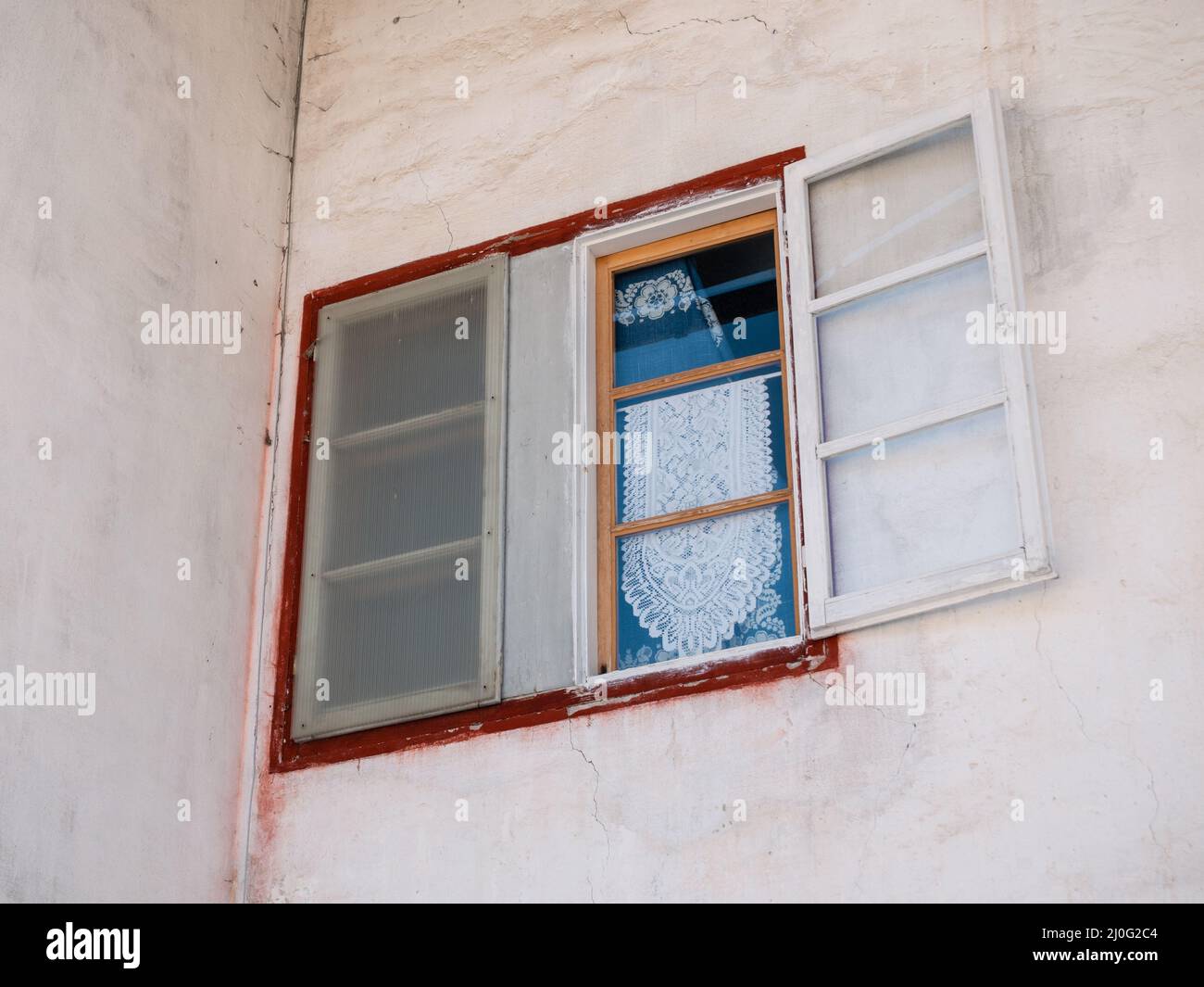 Traditional Farmhouse Window in Ladin Alpine Rural Architecture in ...