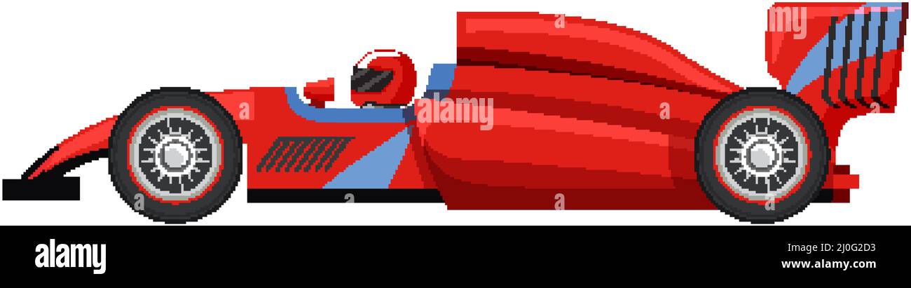 Red racing car on white background illustration Stock Vector Image ...