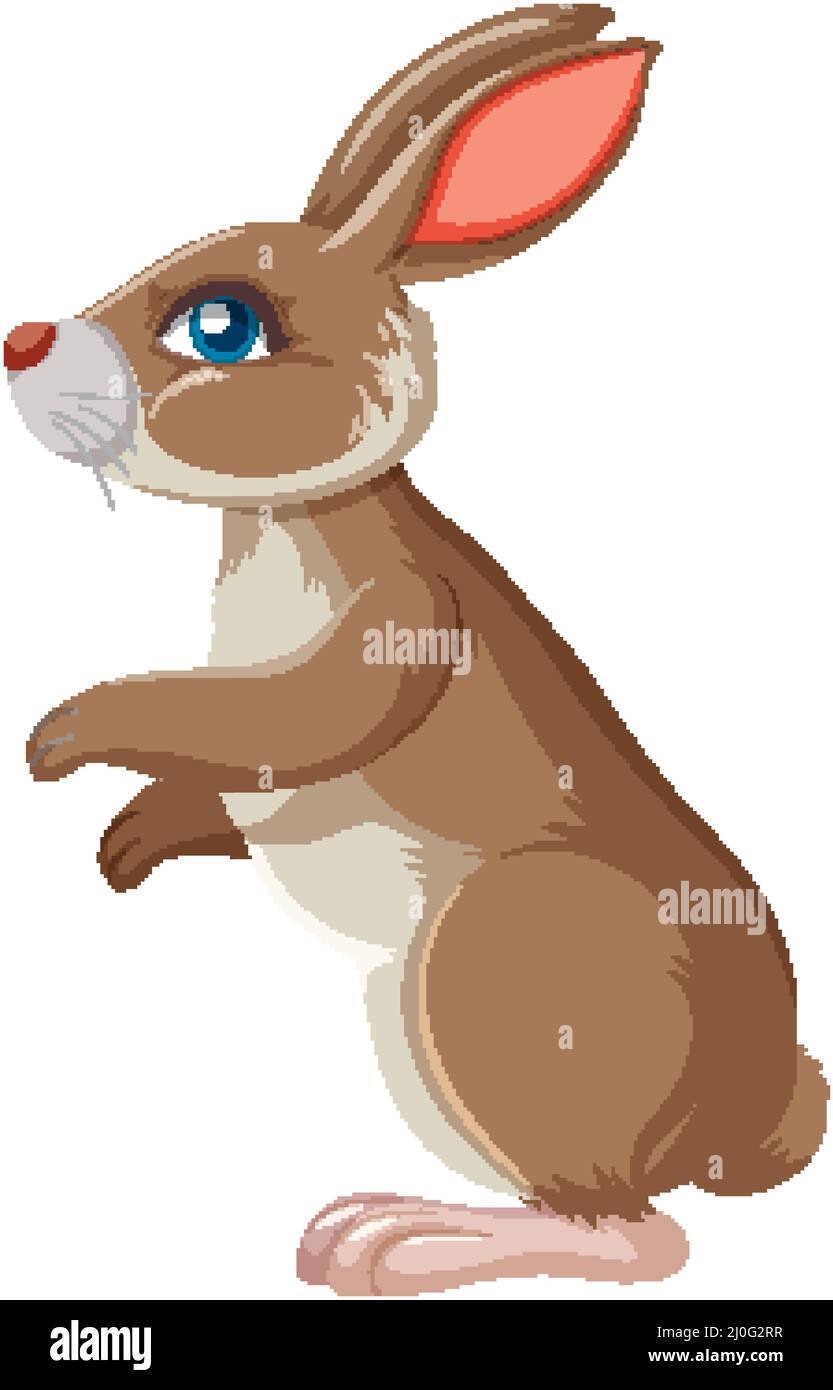 Brown bunny standing sideway illustration Stock Vector Image & Art - Alamy
