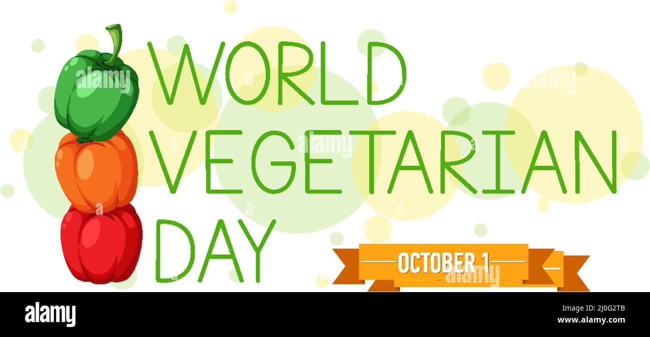 World Vegetarian Day logo on white background illustration Stock Vector ...
