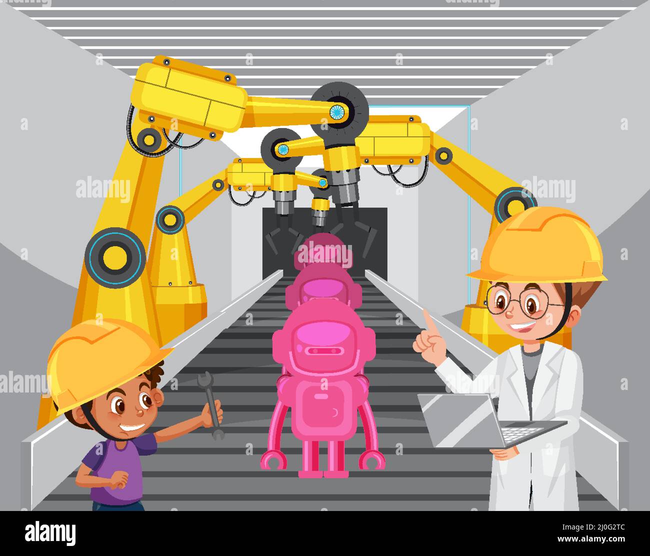 Concept of automation industry illustration Stock Vector Image & Art ...