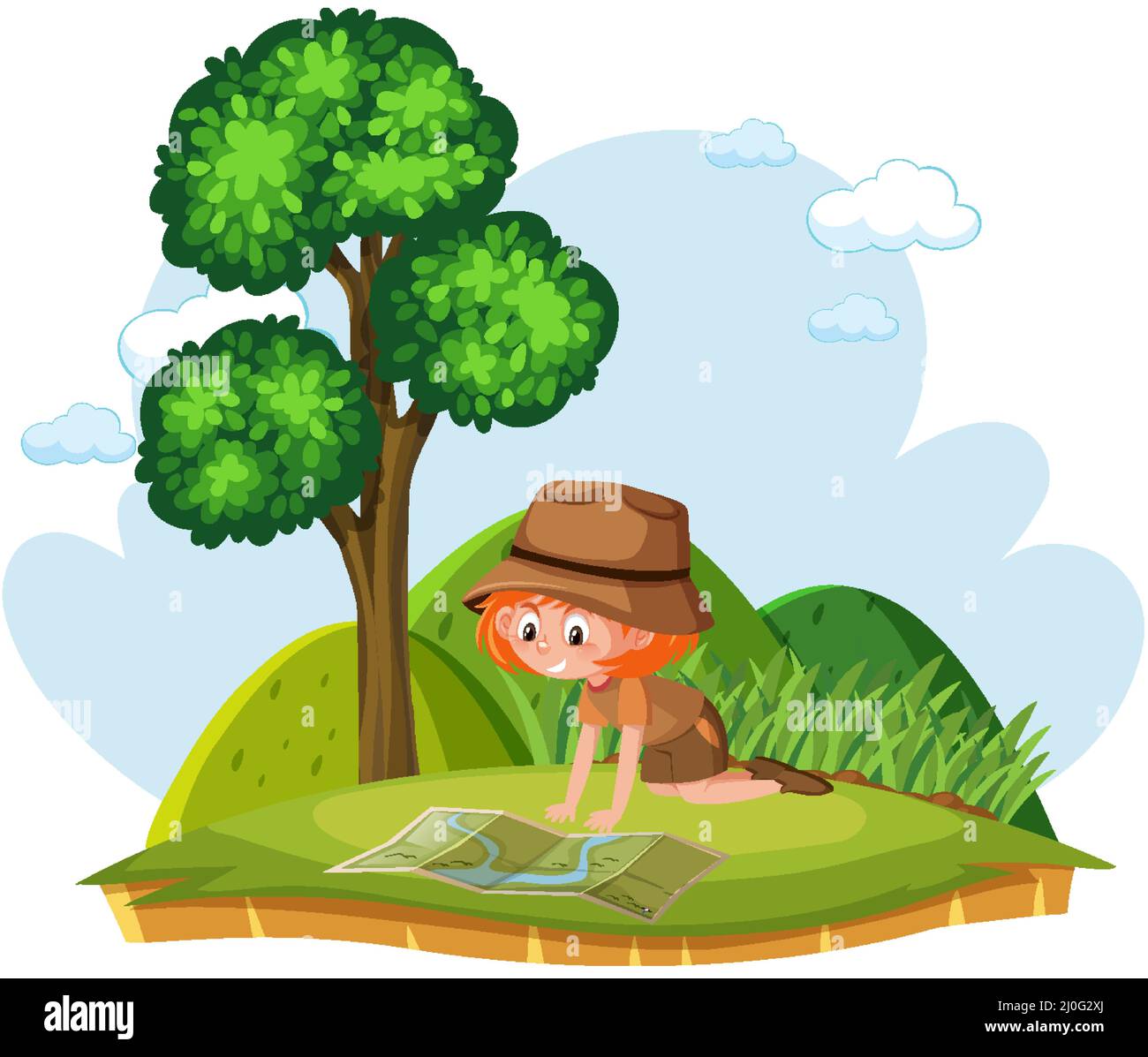 Children reading map Stock Vector Images - Alamy