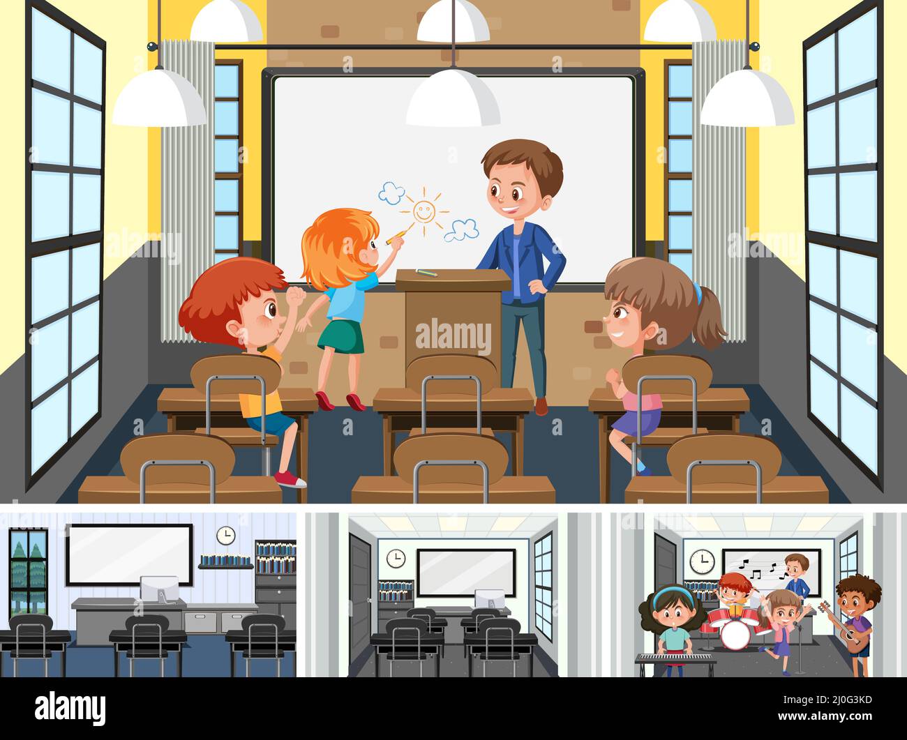 Kids classroom art music Stock Vector Images - Alamy