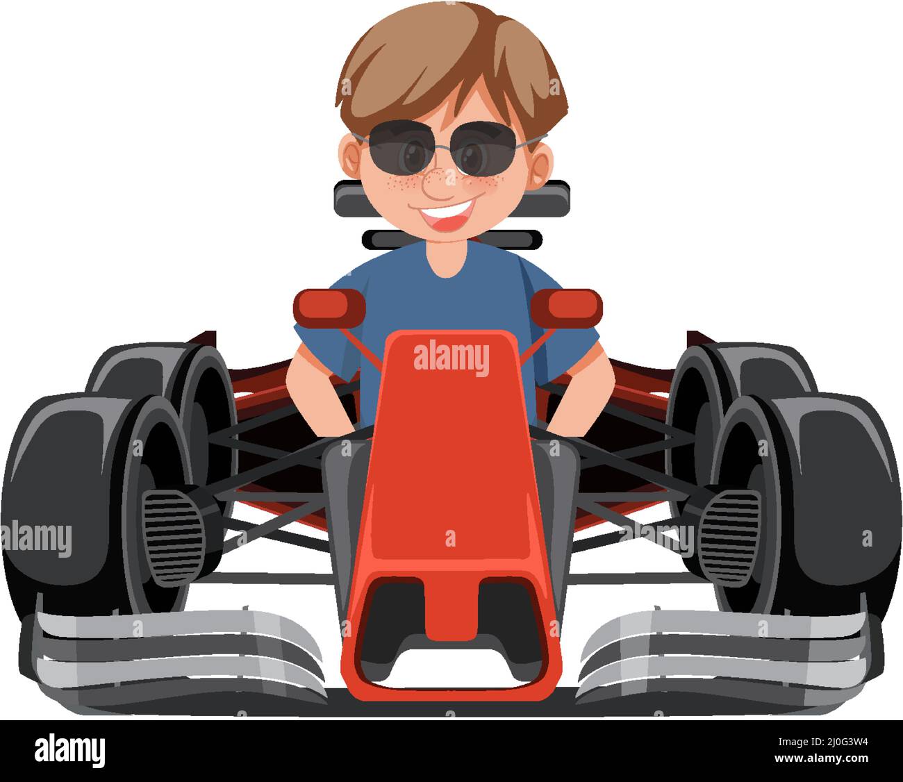 A man driving formula one racing car illustration Stock Vector Image ...