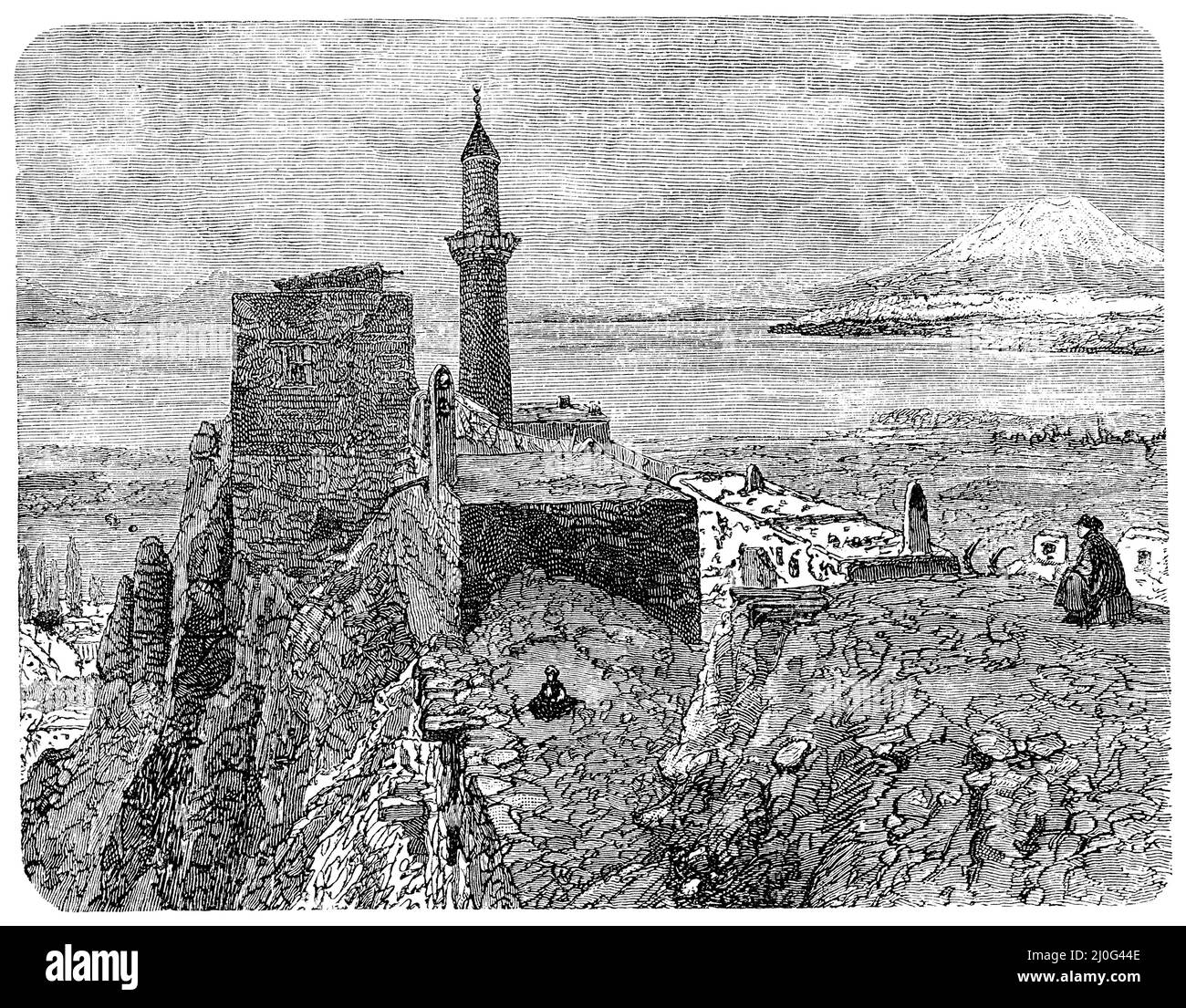 Lake and fortress of Van, , (geography book, 1885), See und Festung von ...