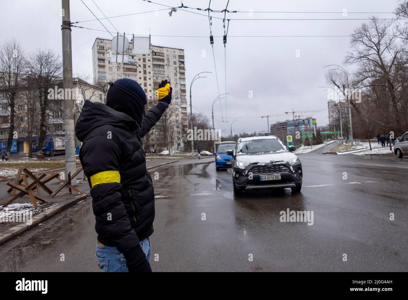 KYIV, UKRAINE 01 March. A member of the Territorial defense forces ...