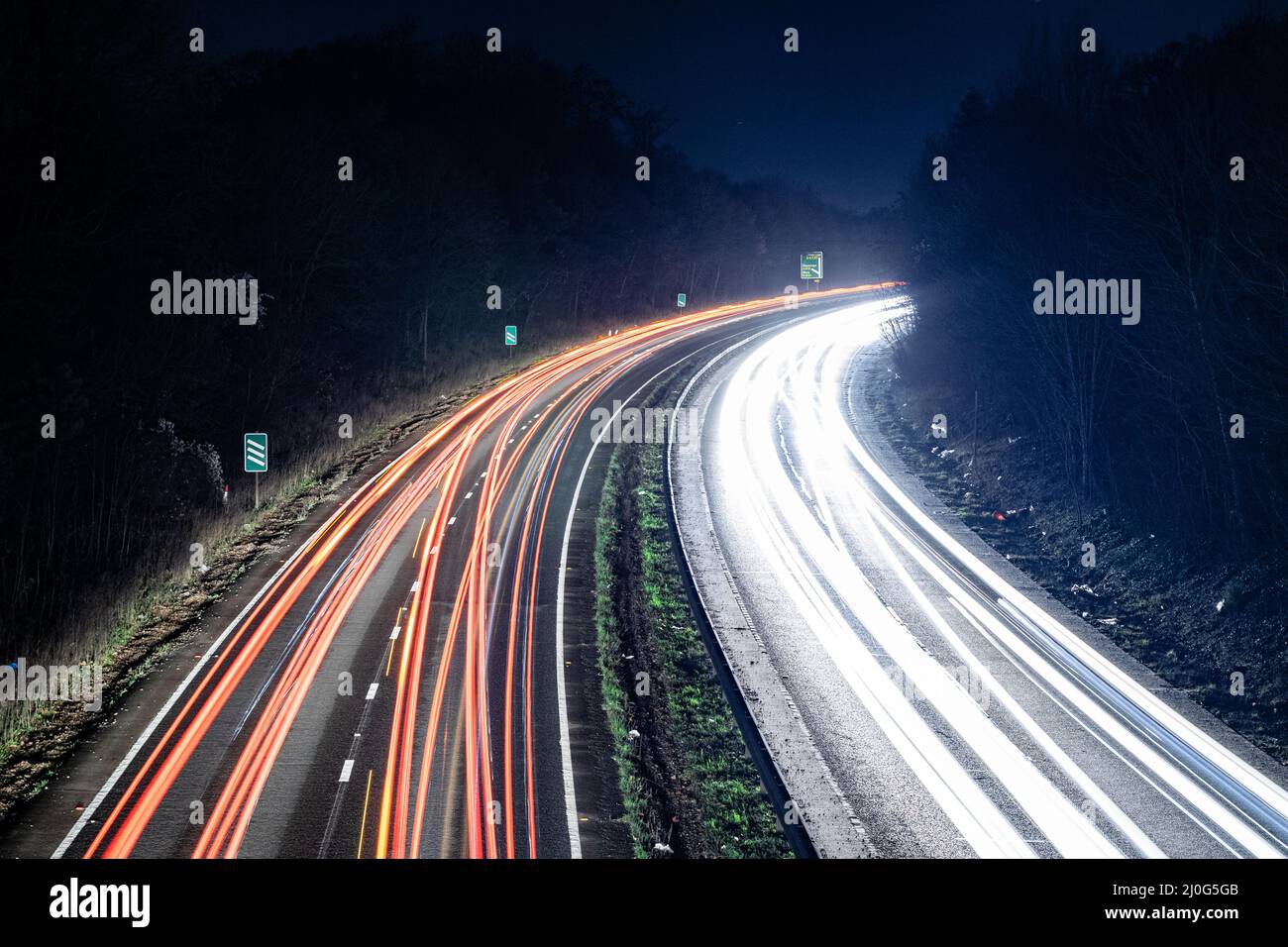 Time-lapse photography of moving cars Stock Photo - Alamy
