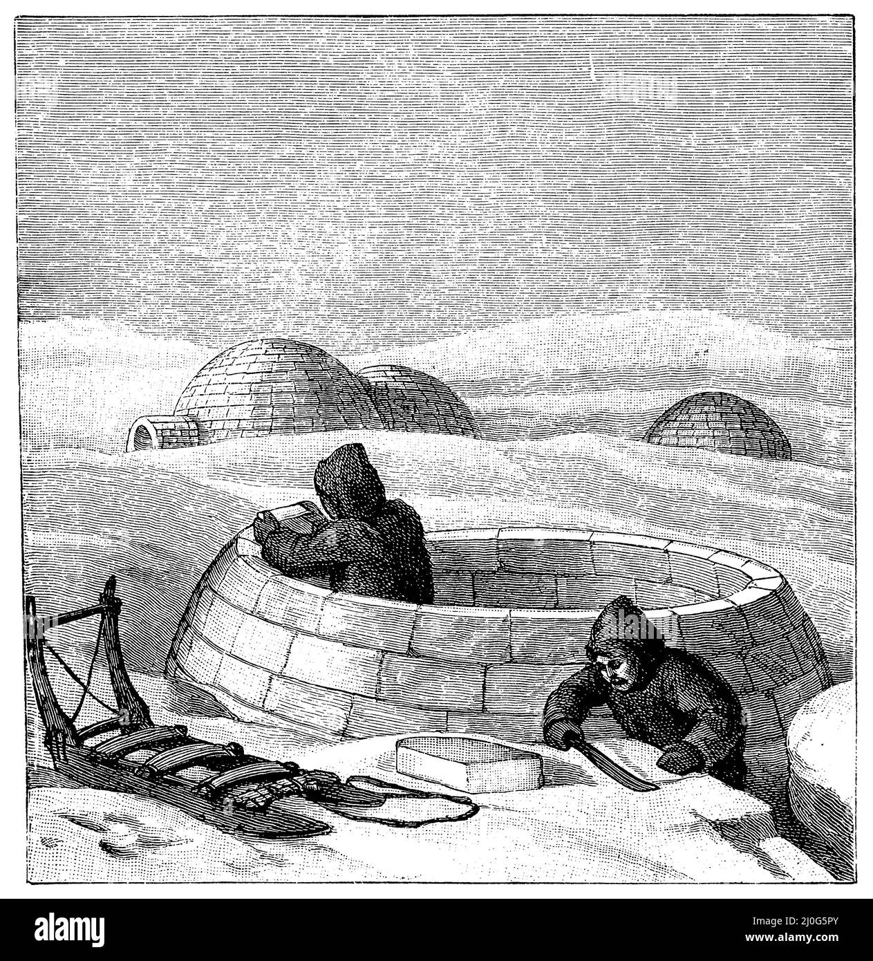 Construction of a snow house among the Eskimo of 'King Williamland ...