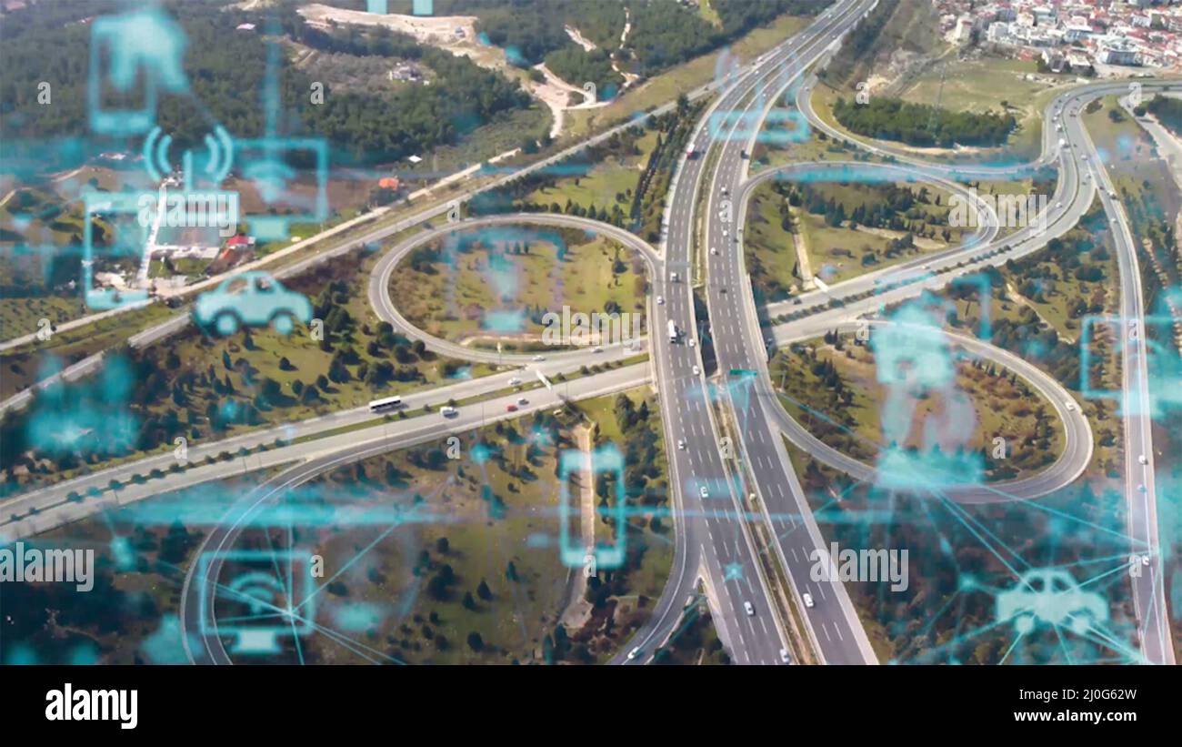Transportation and technology concept. Intelligent Transport Systems ...