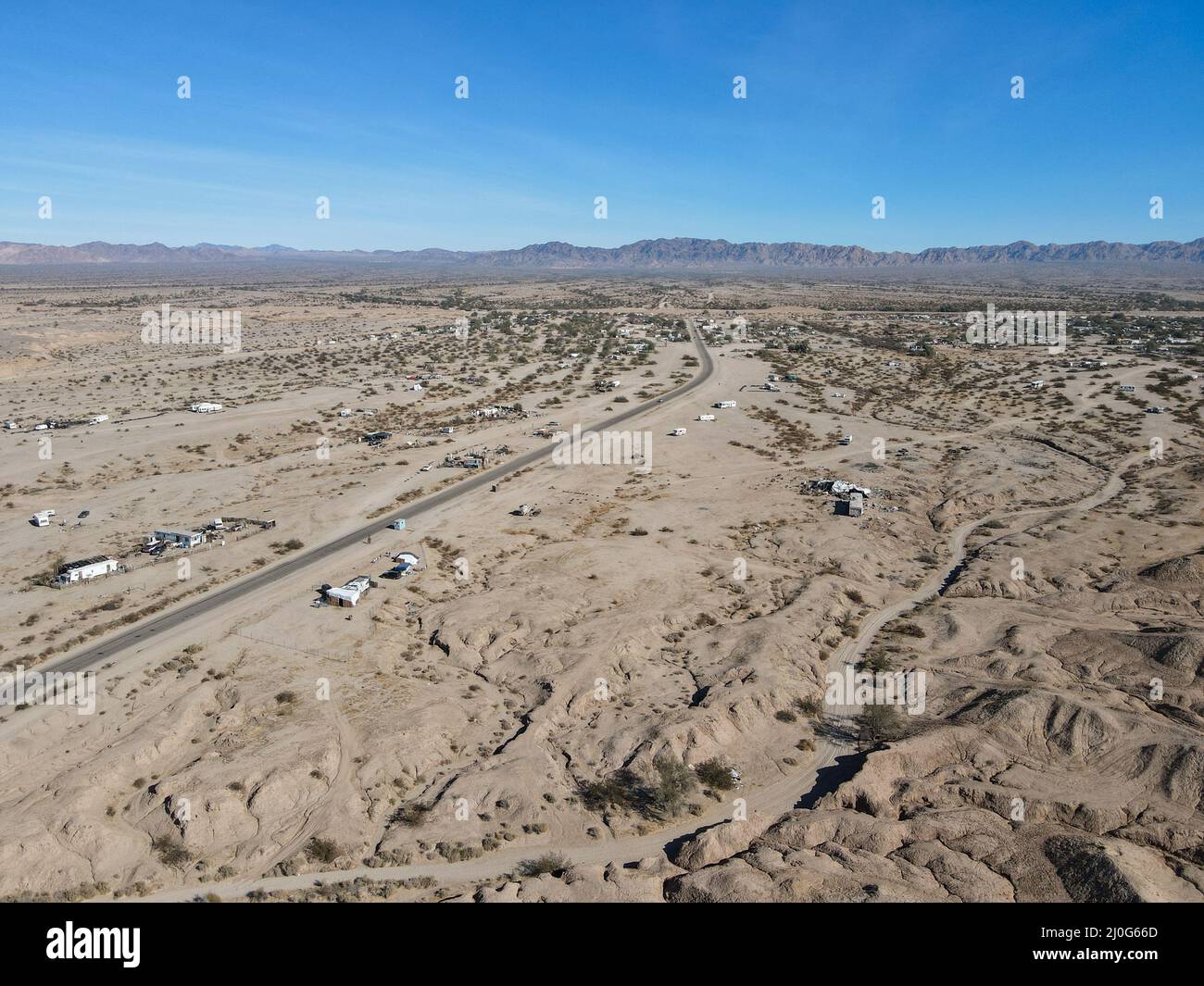 Aerial view of Slab city, California Stock Photo - Alamy