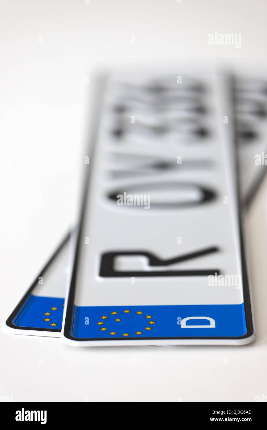 German plates on white background Stock Photo - Alamy