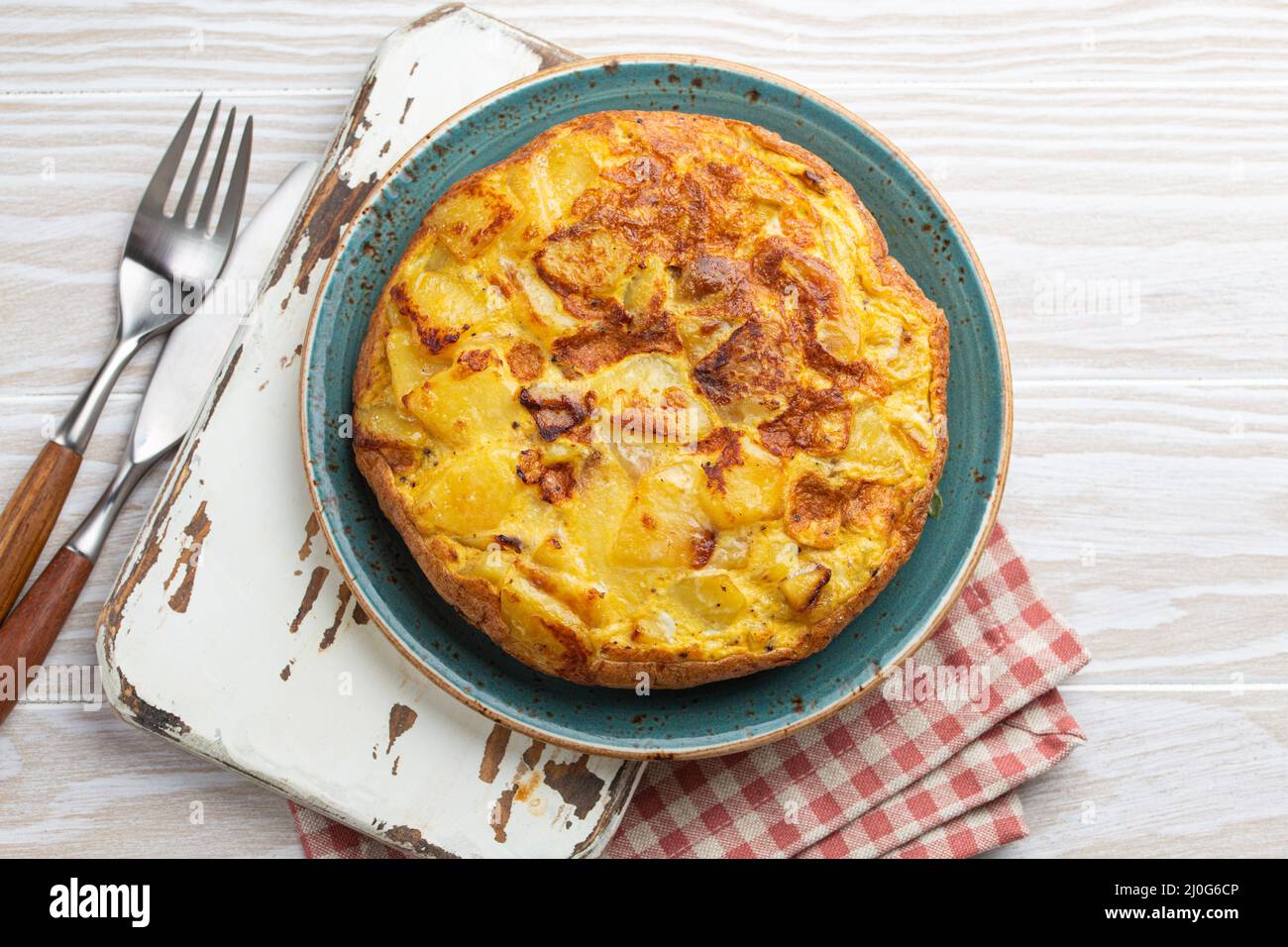 Spanish tortilla omelette with potatoes Stock Photo - Alamy
