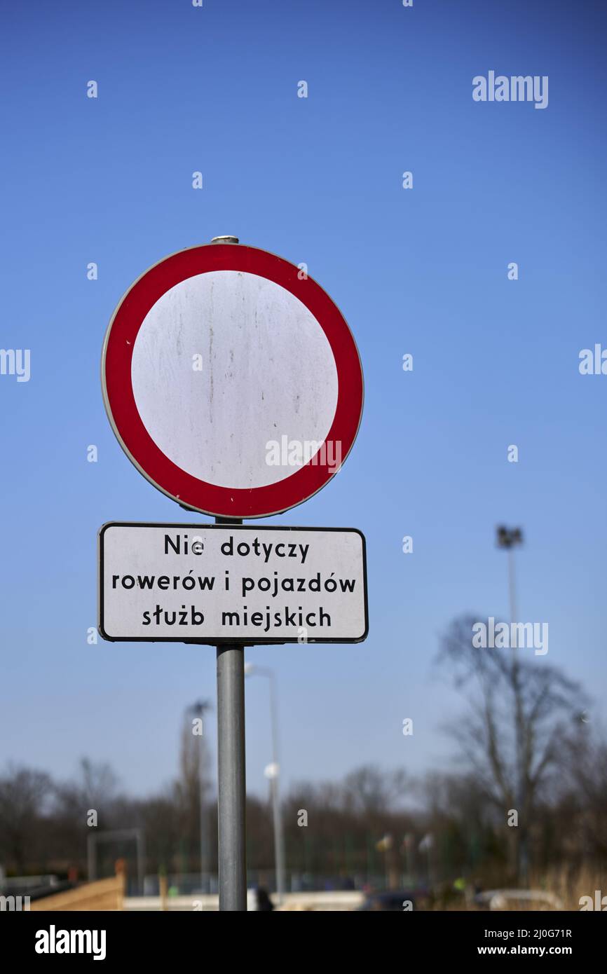 Closeup of a road warning sign Stock Photo - Alamy