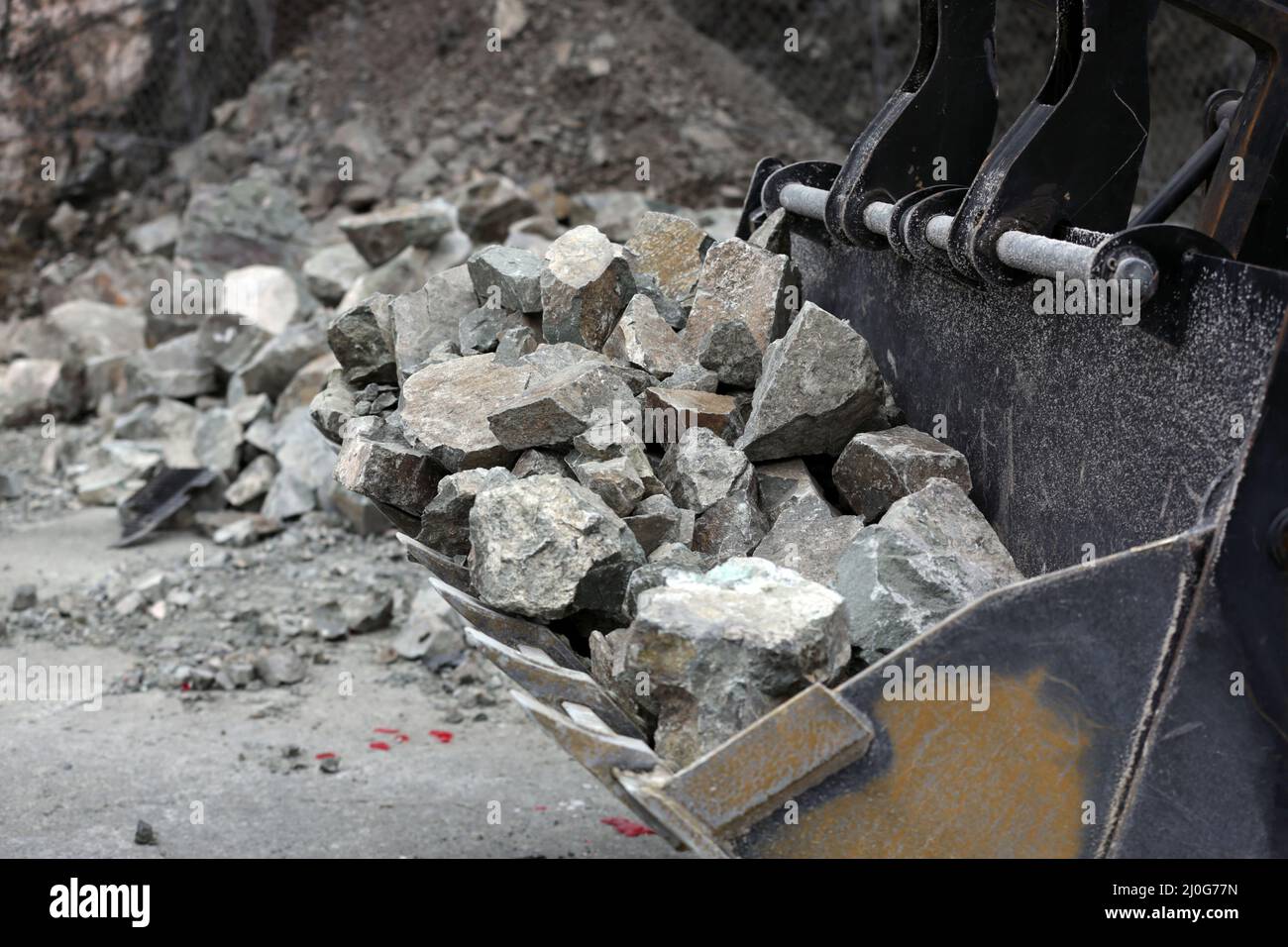 Stone Landslide Bagger Stock Photo - Alamy
