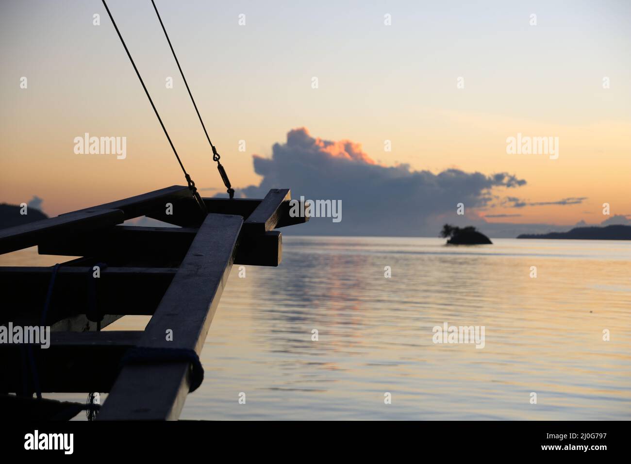 Sunrise at the Moluccan island Lata Lata Stock Photo - Alamy