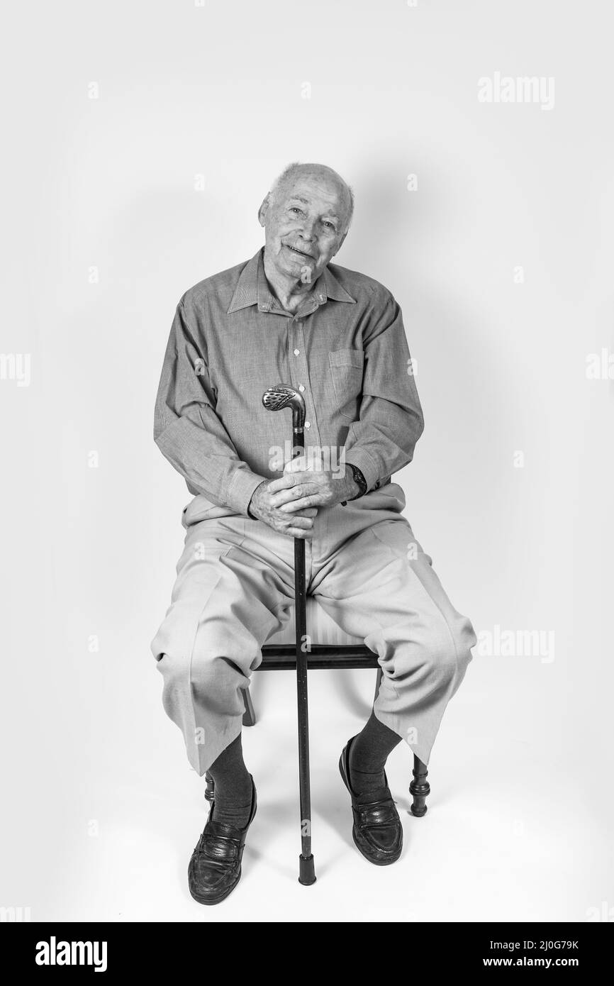 Care home help sitting Black and White Stock Photos & Images - Alamy