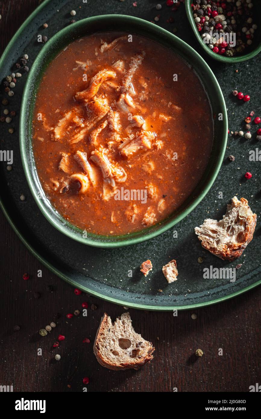 Spicy and aromatic tripe soup made of pork and spices. Spicy and ...