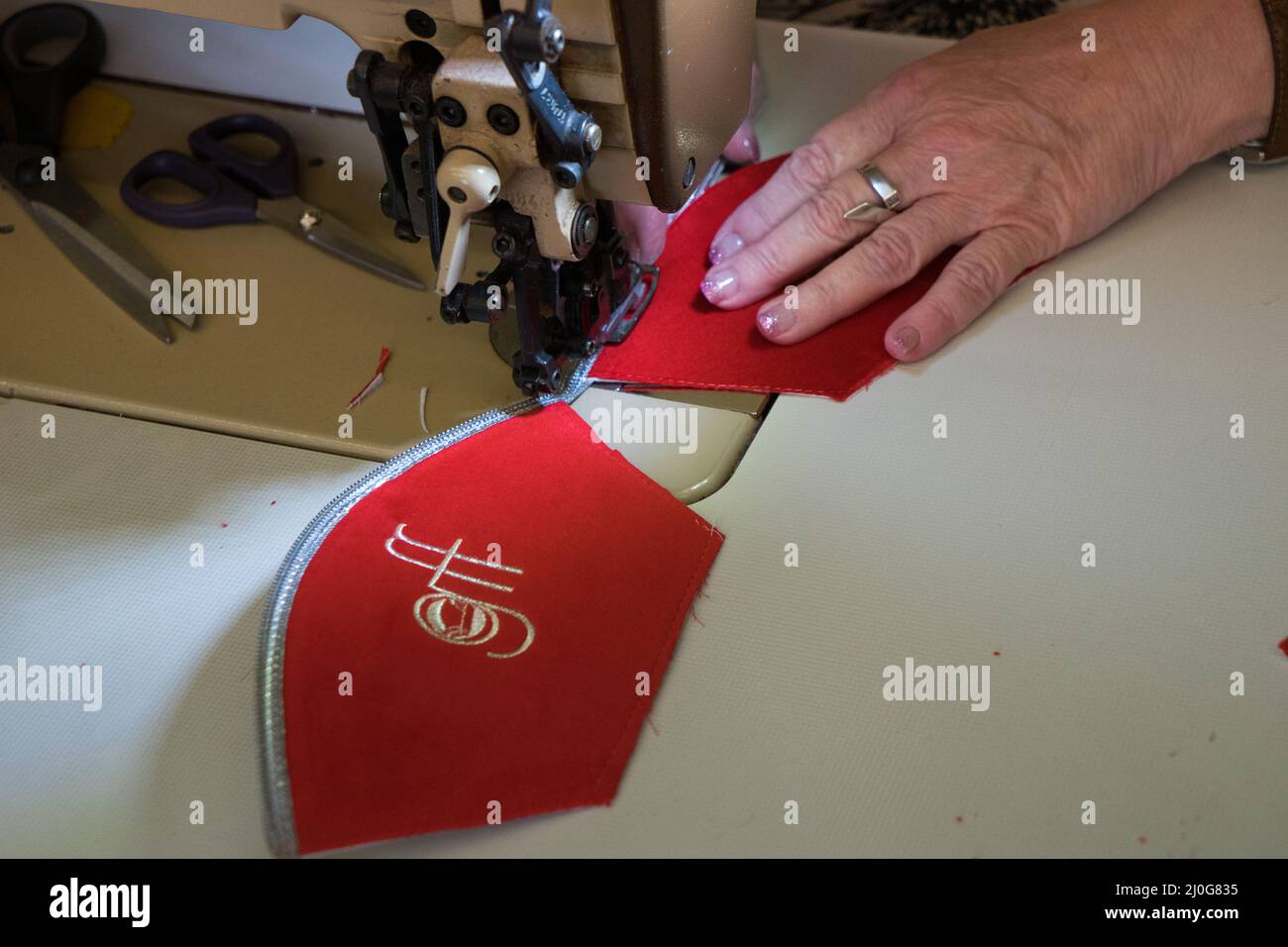 Making fool's caps for the carnival Stock Photo - Alamy