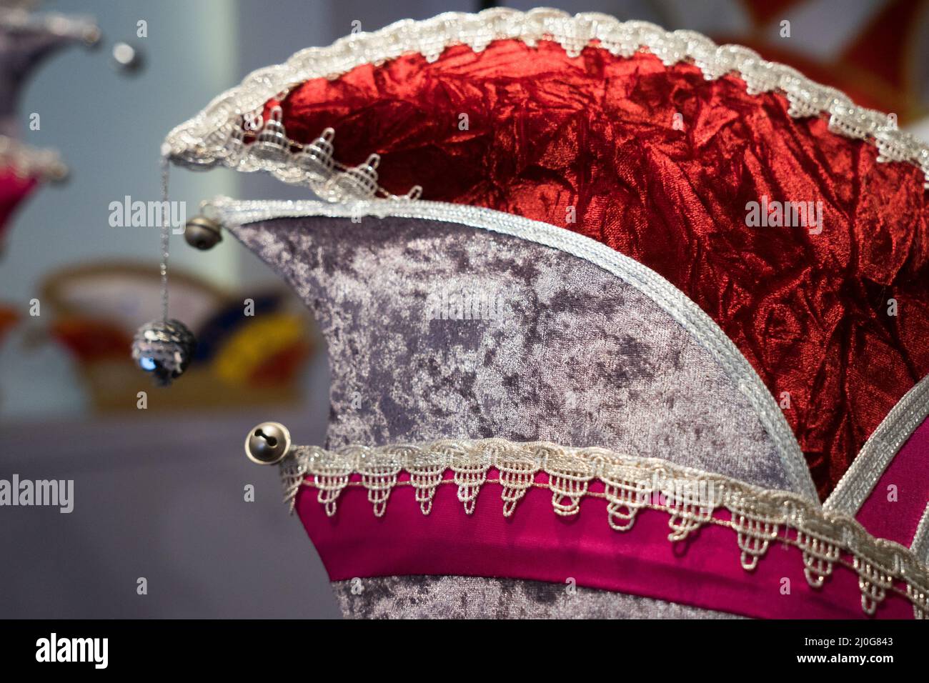 Making fool's caps for the carnival Stock Photo - Alamy