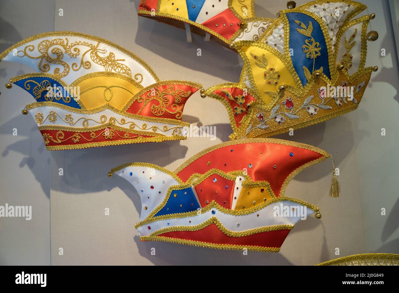 Making fool's caps for the carnival Stock Photo - Alamy