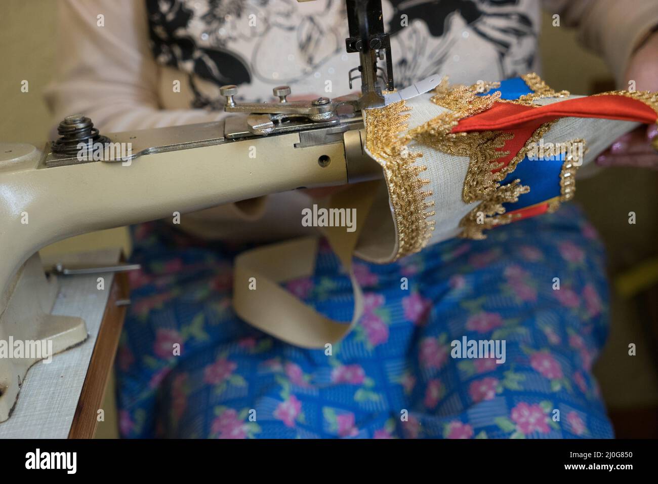 Making fool's caps for the carnival Stock Photo - Alamy