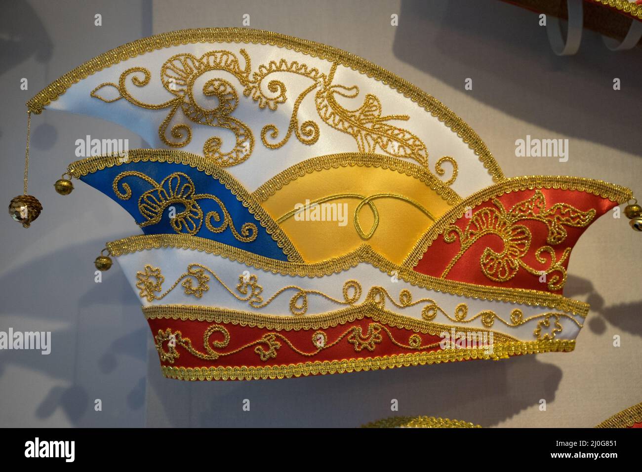 Making fool's caps for the carnival Stock Photo - Alamy