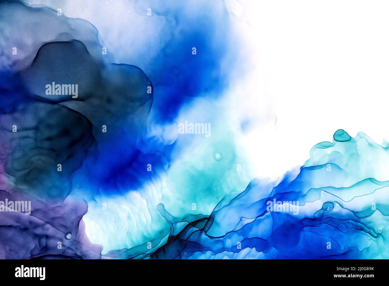 Translucent Alcohol ink on white backdrop. Modern background. Abstract ...