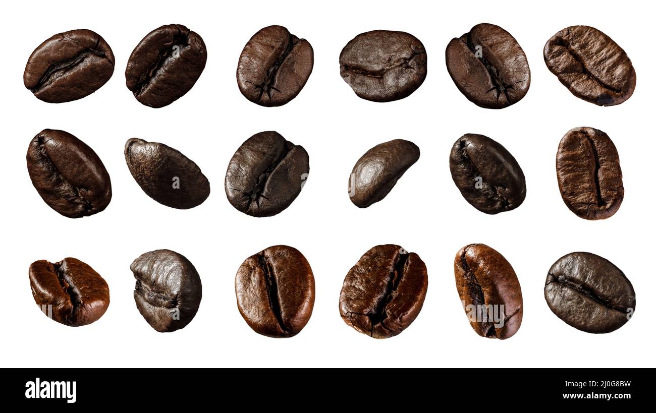 Fresh roasted coffee beans isolated on perfectly white background Stock ...