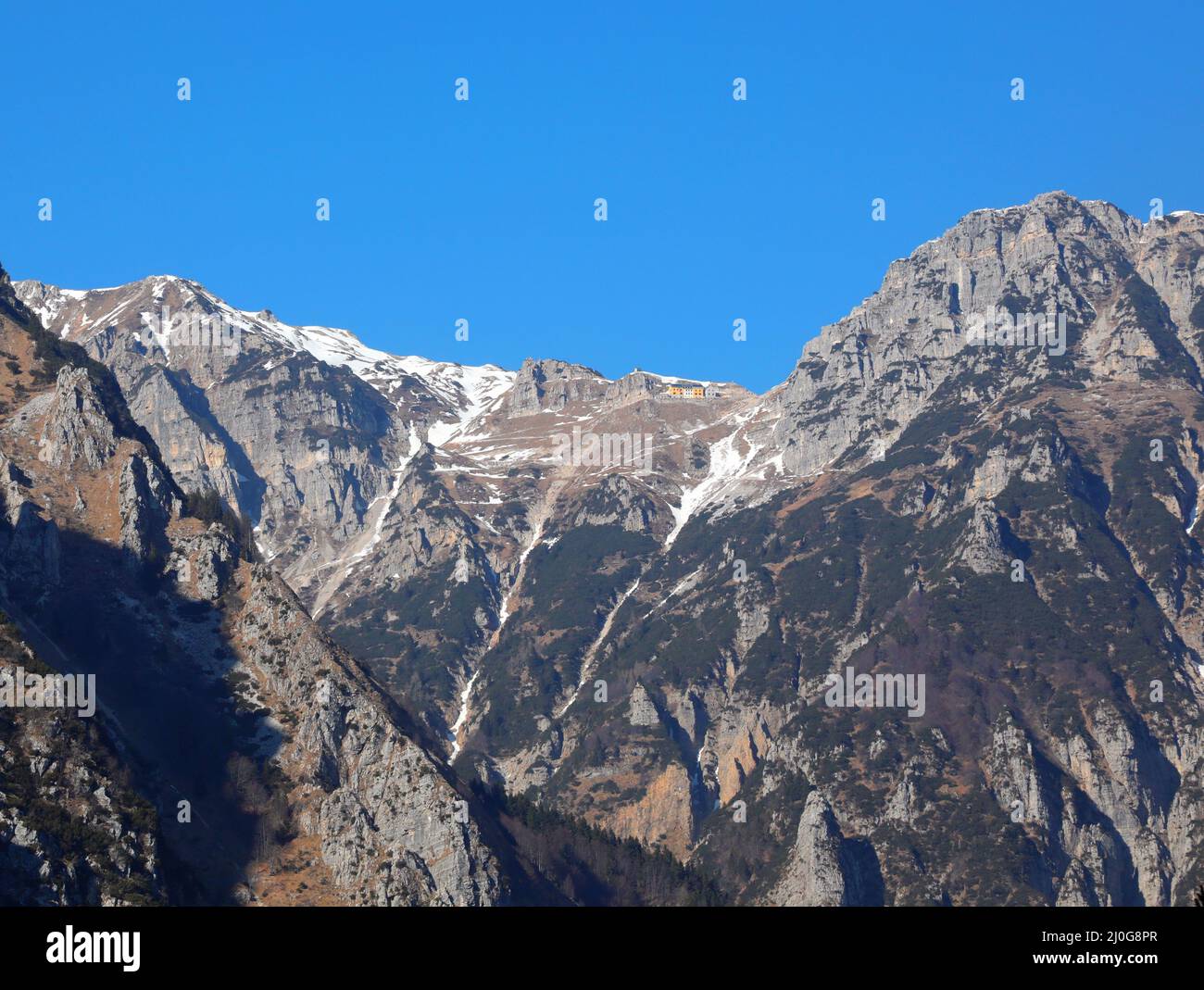 Mountains called Monte Pasubio in the Veneto Region in Northern Italian ...