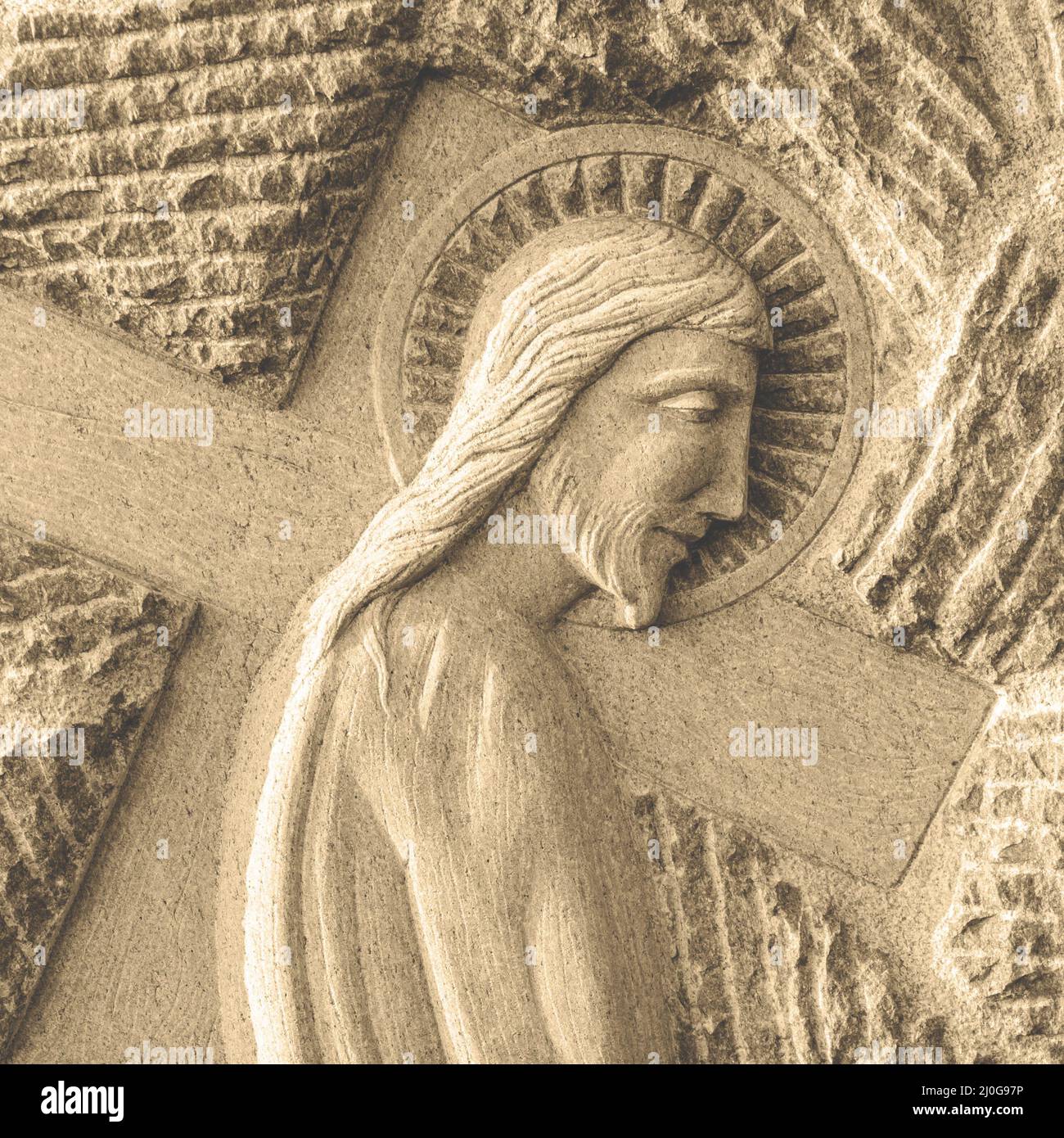 Bas-relief of Jesus Stock Photo - Alamy
