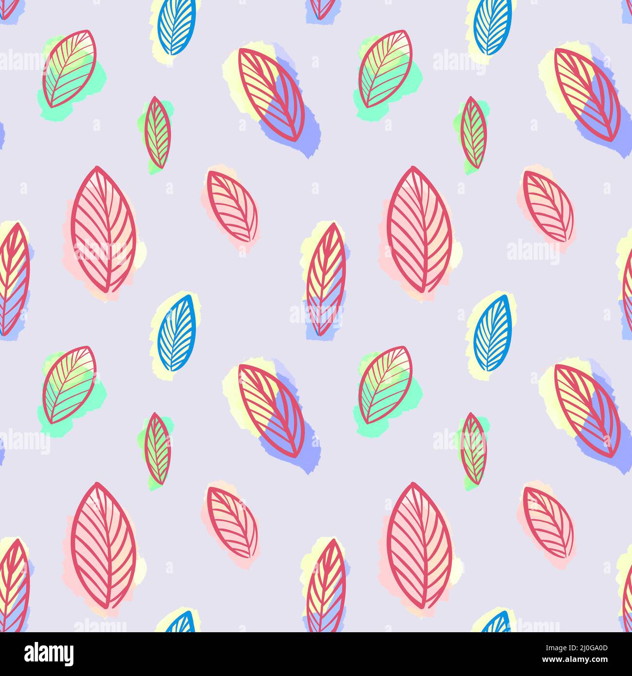 Leaf pattern.Botanical leaf pattern on a light violet background Stock ...