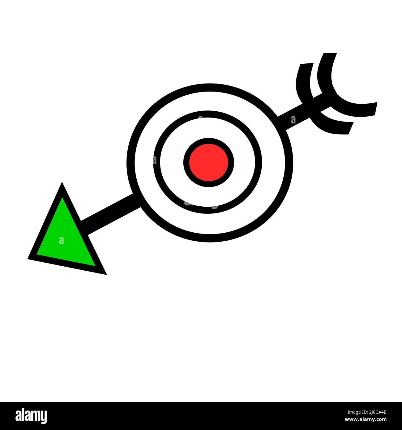 Arrow through target Stock Photo - Alamy