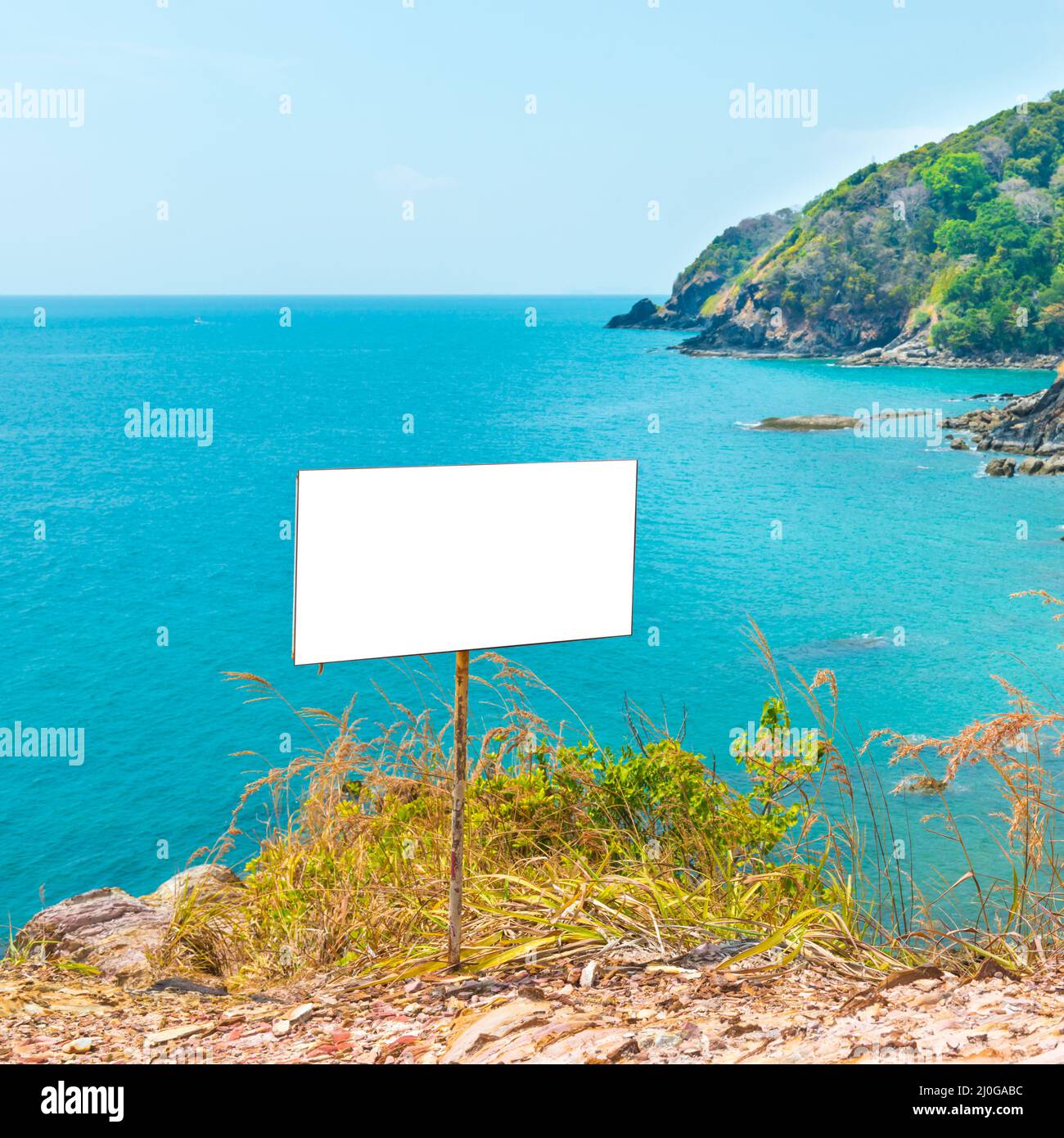 Coast with empty board Stock Photo - Alamy