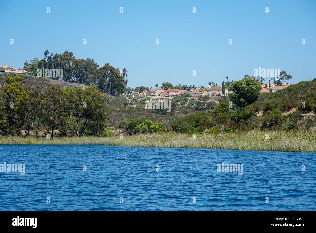 Miramar reservoir in the Scripps Miramar Ranch community, San Diego ...