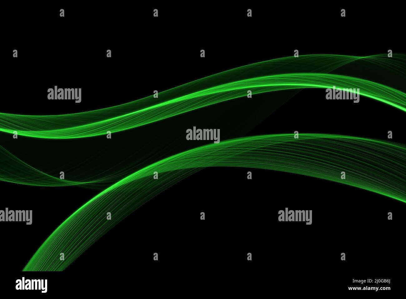 Abstract Eco fresh green smoke flame helix isolated on black background ...