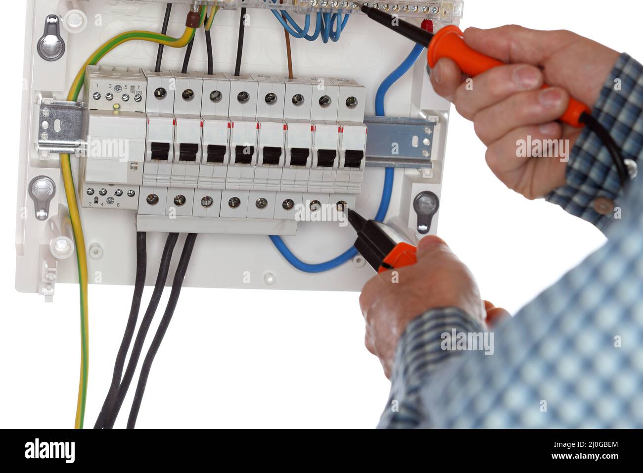Working on electrical device Stock Photo - Alamy