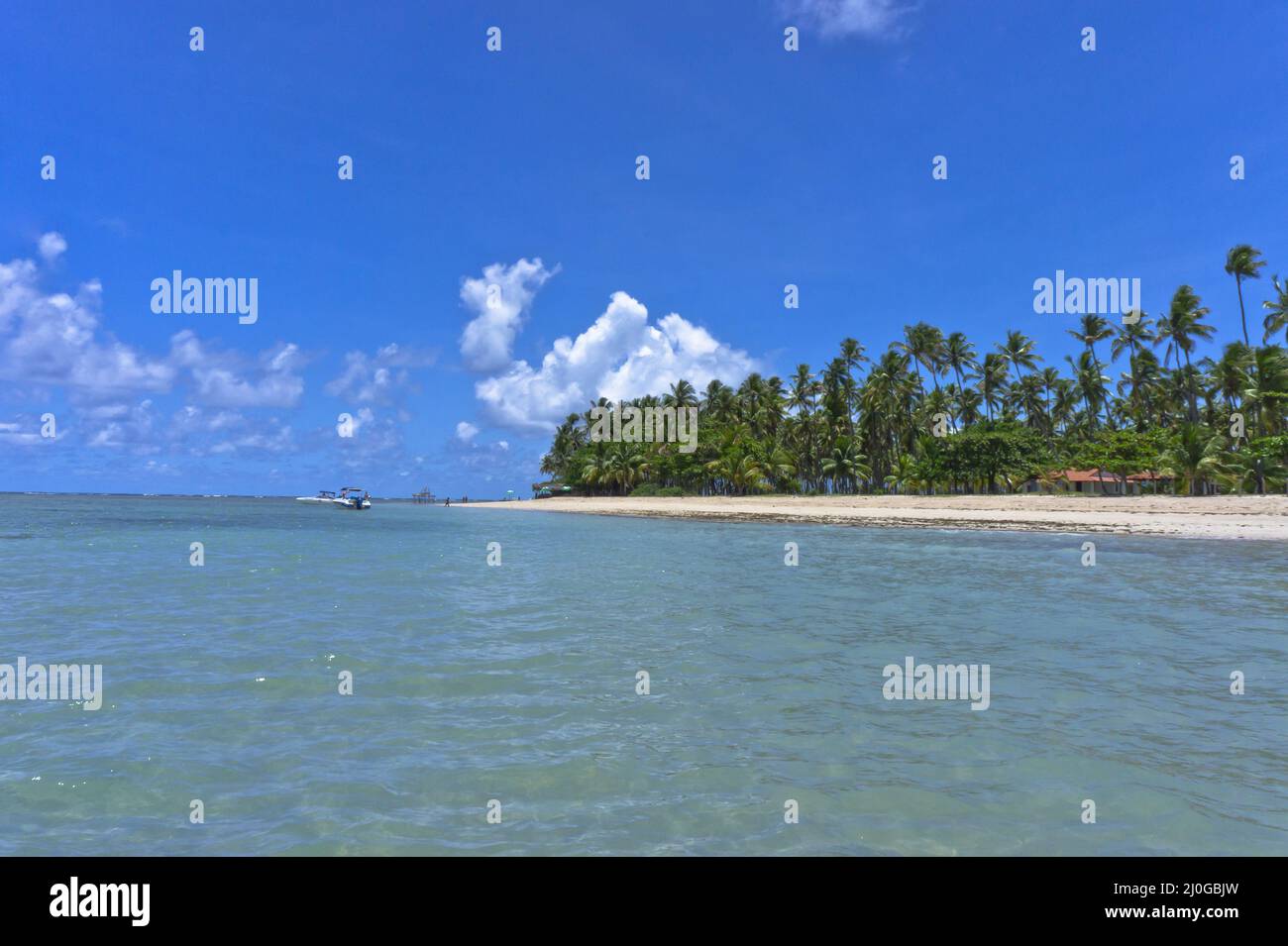 Morro de Sao Paulo, Boipeba Tropical beach view, Bahia, Brazil, South ...