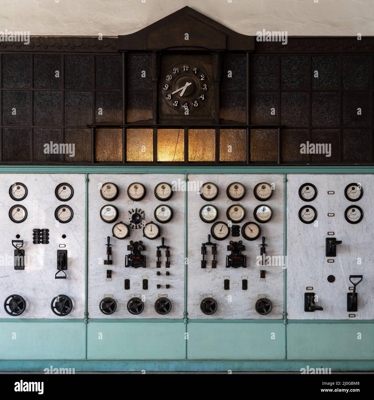 Switchboard in a historic power plant Stock Photo - Alamy